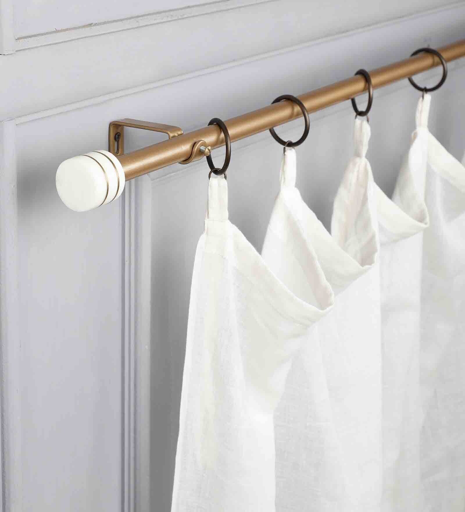 Buy Premium 19mm Iron Curtain Rod with Marble Finial by TheDecorMart at ...