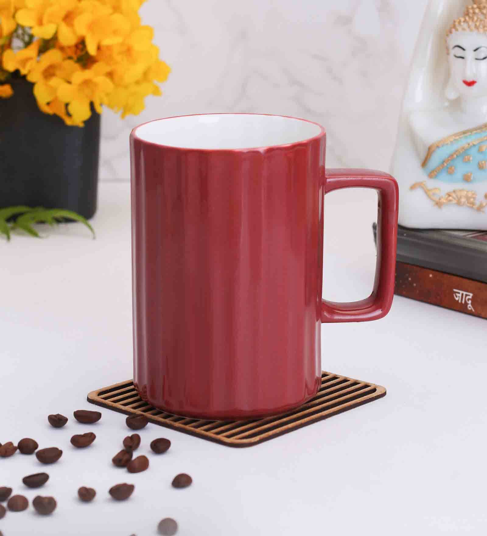 Buy Premium Glaze 320ml Pink Ceramic (Set of 2) Coffee Mug at 17% OFF by Clay Craft | Pepperfry