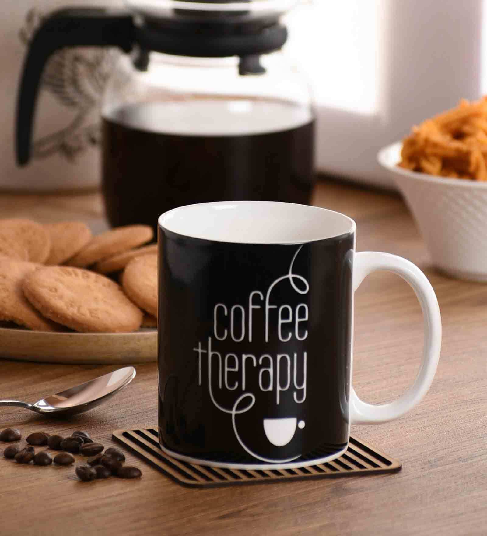 Buy Premium 320ml Black & White Ceramic (Set of 2) Coffee Mug at 22% OFF by Clay Craft | Pepperfry