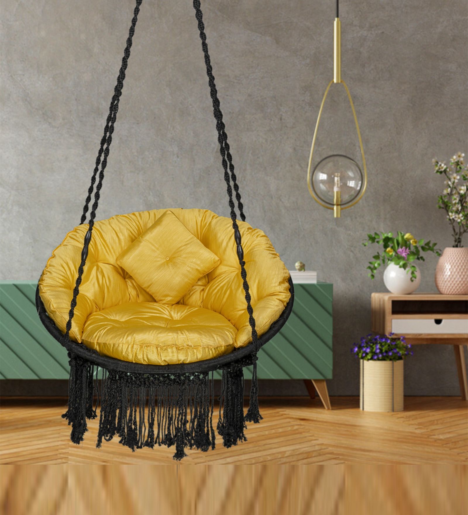 Buy Premium Fabric Swing in Yellow Colour at 100% OFF by Patiofy ...