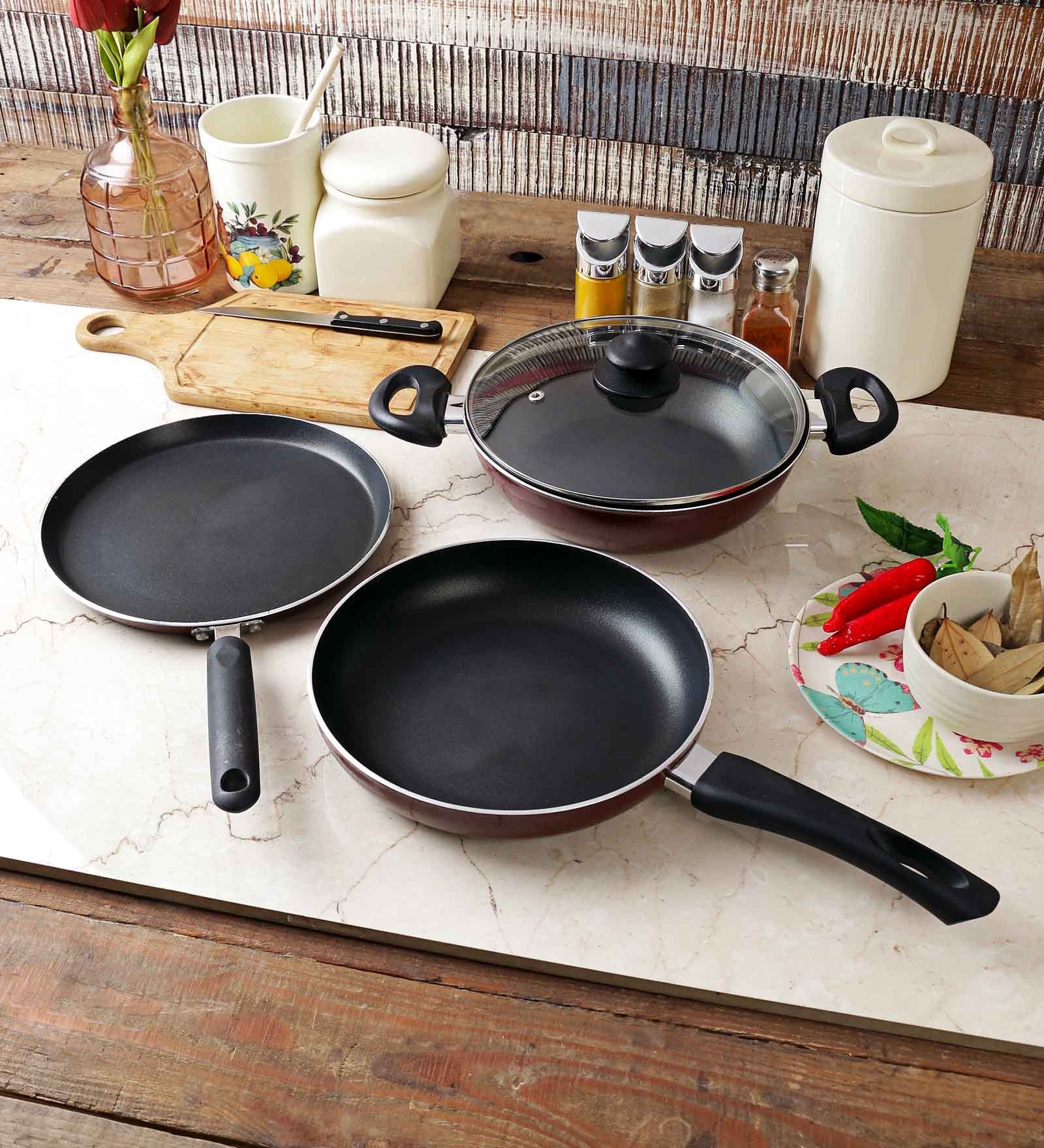 Buy Omega Deluxe Aluminium Cookware Set - Set of 3 by Prestige at 100% ...