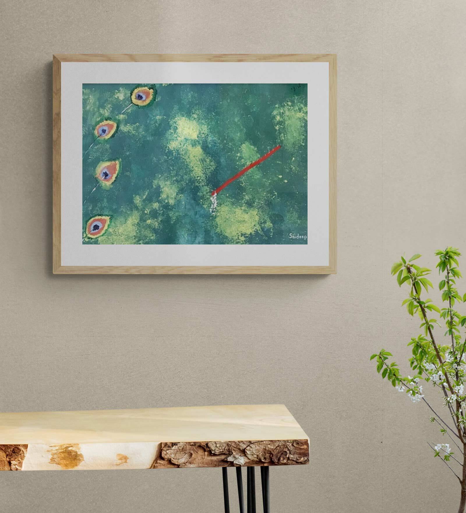 Buy Pretty Peacock Handmade Acrylic On Unframed Canvas Painting at 10% ...
