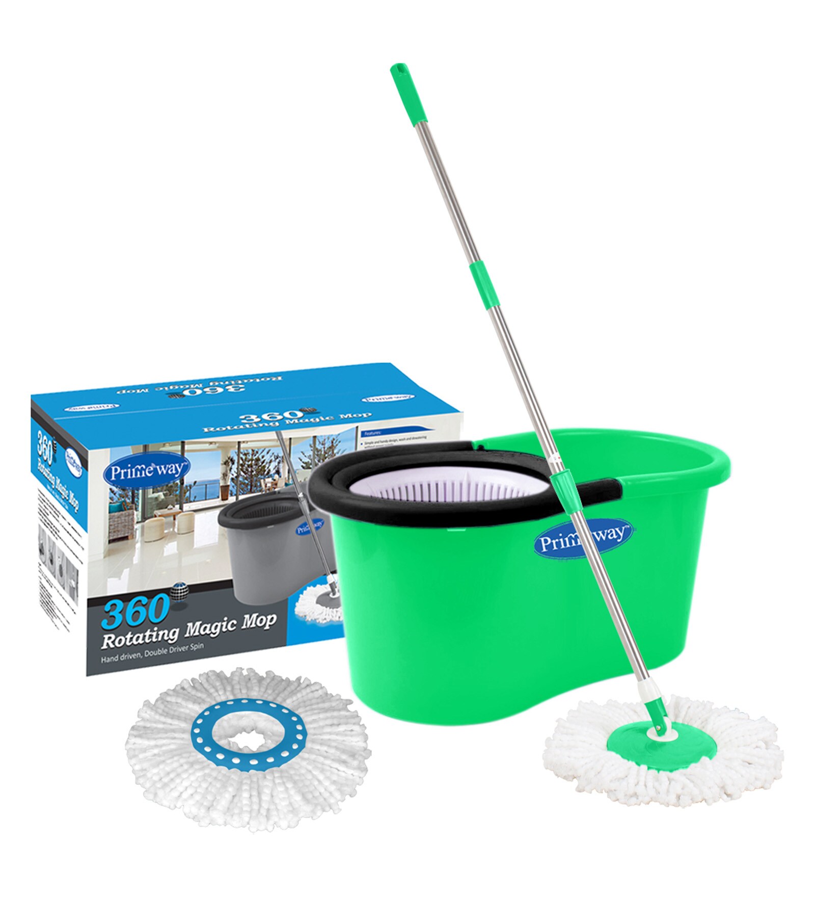 Buy Primeway Green 360 Degree Rotating Magic Spin Mop & Bucket with ...