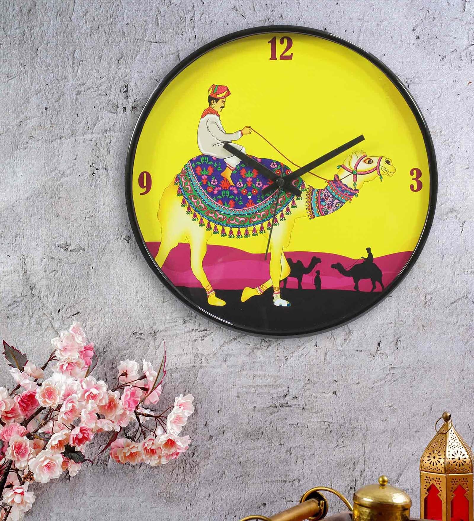 Buy Princely Camel Inspired Wall Clock at 23% OFF by Kolorobia | Pepperfry