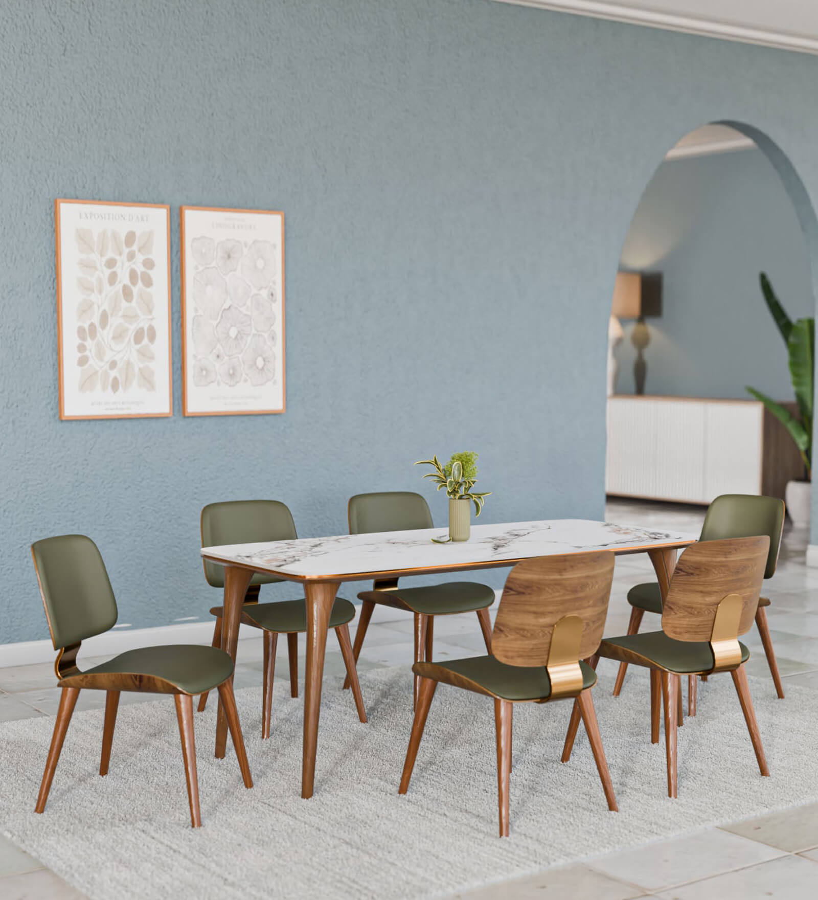 Buy Princeton Solid Wood 6 Seater Dining Set in Ash Wood & White Finish ...