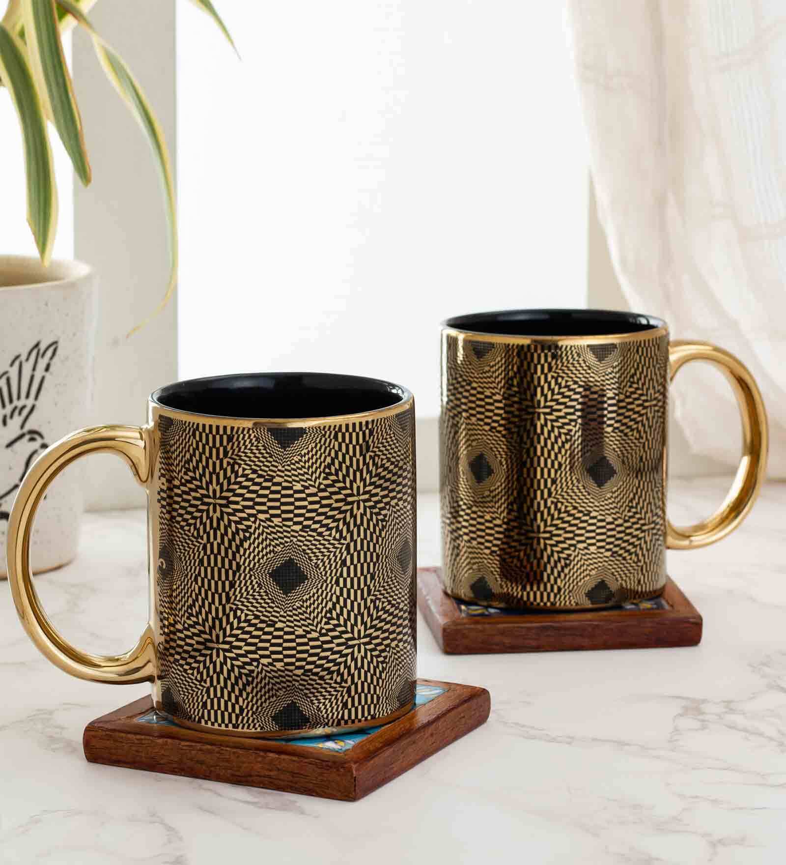 Buy Toby 320ml Multicolour (Set of 2) Ceramic Coffee Mug at 17% OFF by Clay Craft | Pepperfry