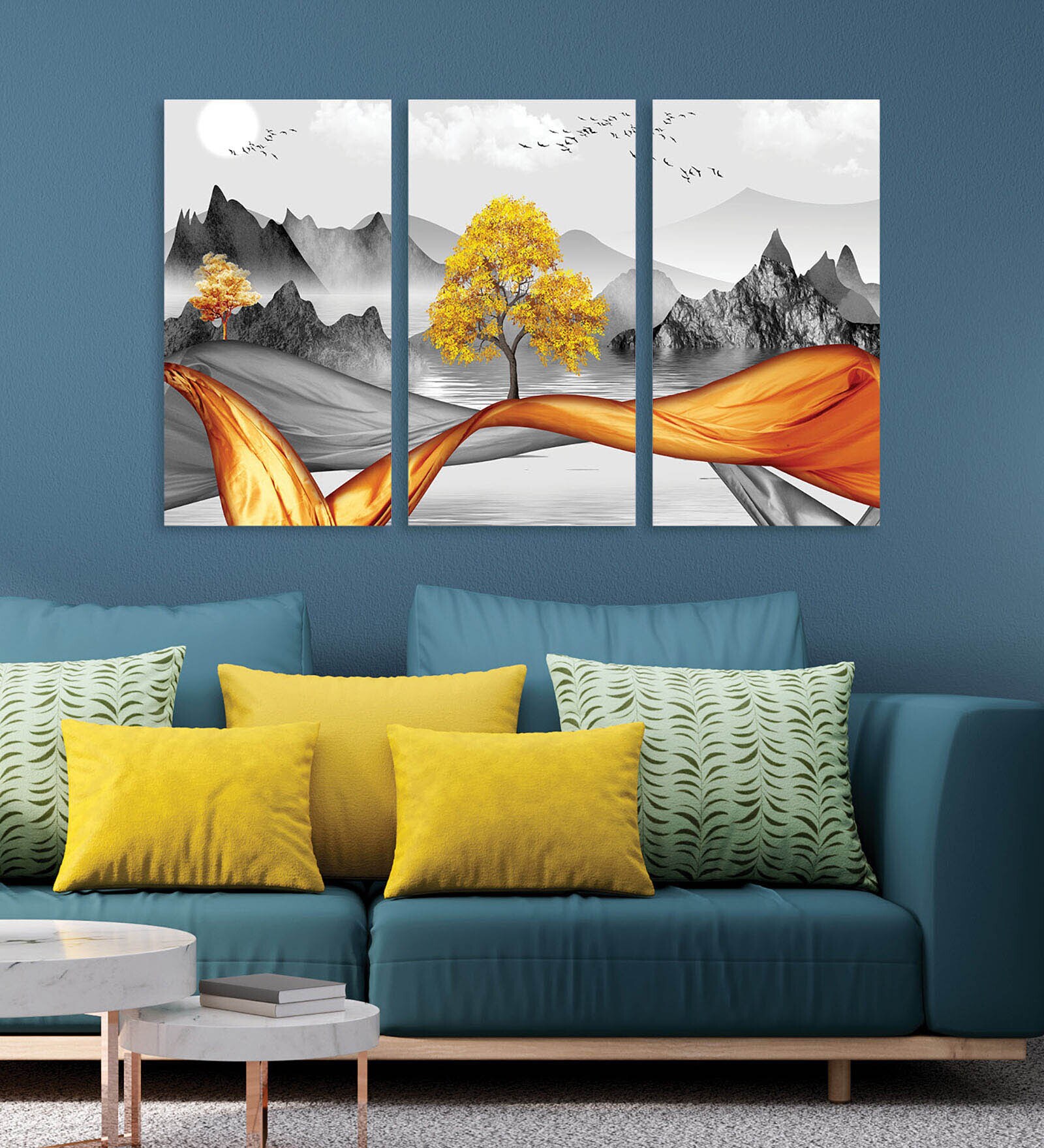 Buy Multicolour Canvas Framed Art Panels Set of 3 at 70% OFF by Random ...