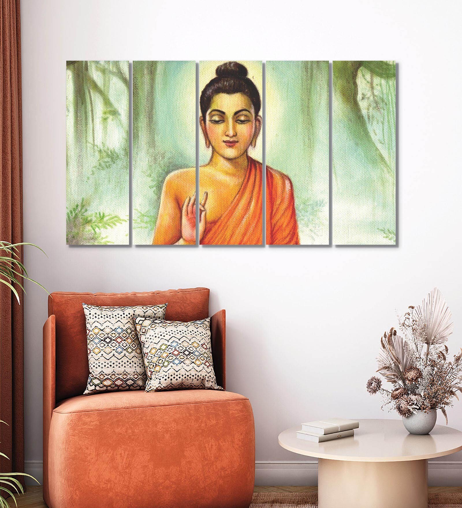 Buy Knight Multicolour Canvas Framed Spiritual Art Panel Set of 5 at 13 ...