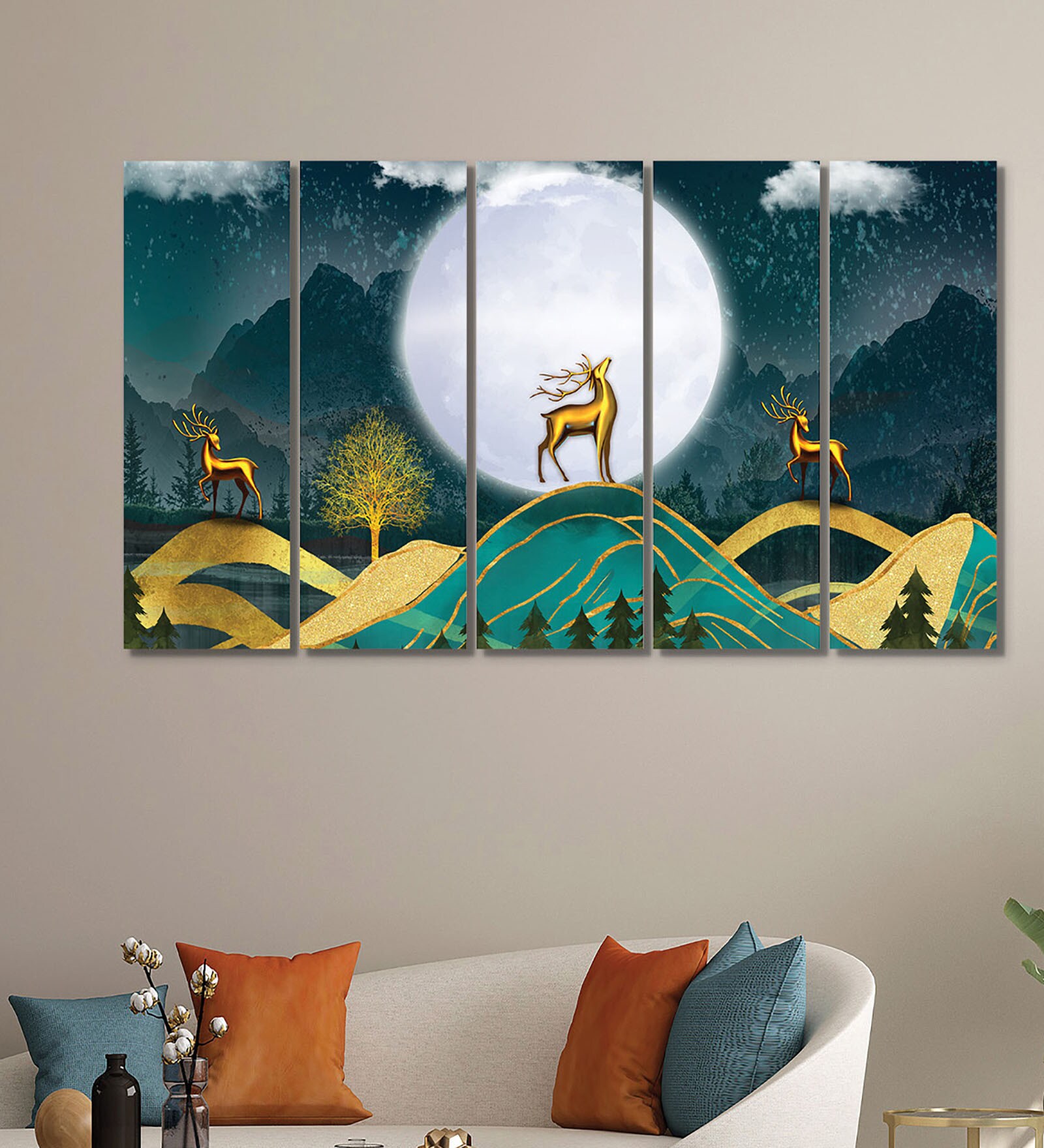 Buy Creation Multicolour Canvas Framed Art Panels Set of 5 at 58% OFF ...