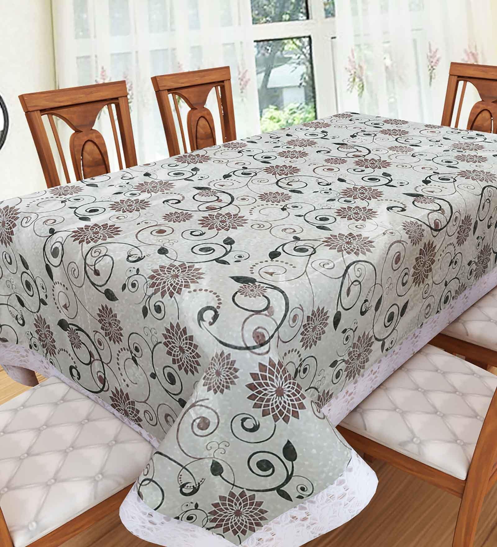 Buy Printed White PVC 90 X 60 Inch Table Cloth by Clasiko at 62% OFF by ...