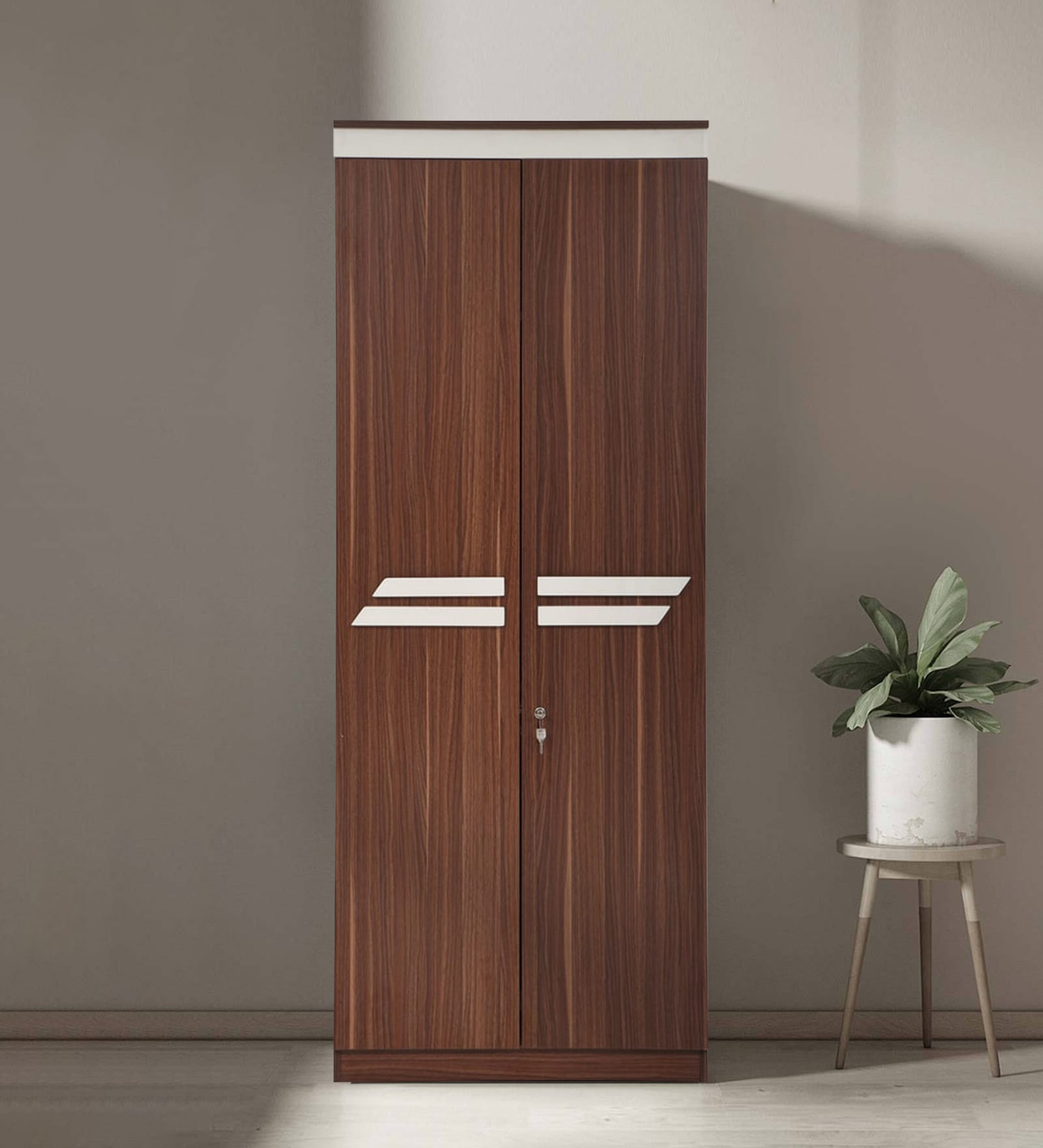 Buy Pristina 2 Door Wardrobe in Walnut Finish at 50% OFF by Evok ...