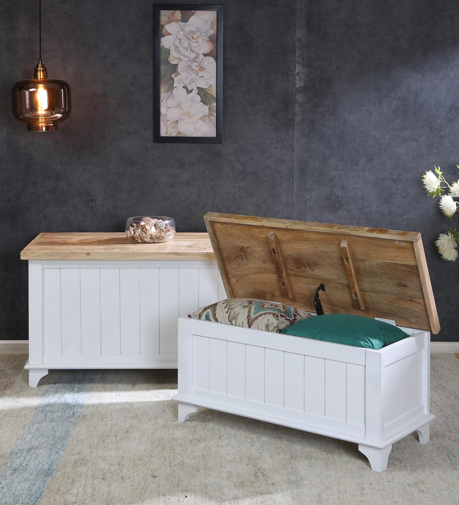 Buy Provencal Sheesham Wood Trunk (Set of 2) in White Finish at 23% OFF ...