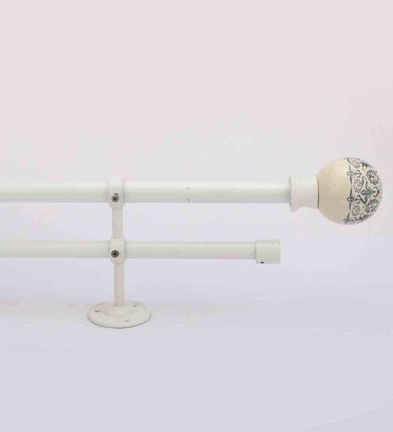 Buy Premium 19mm Iron Curtain Rod with Blue Ceramic Finial by ...