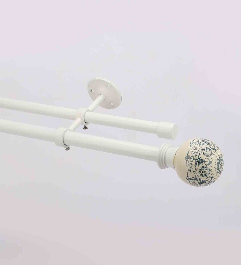 Buy Premium 19mm Iron Curtain Rod with Blue Ceramic Finial by ...