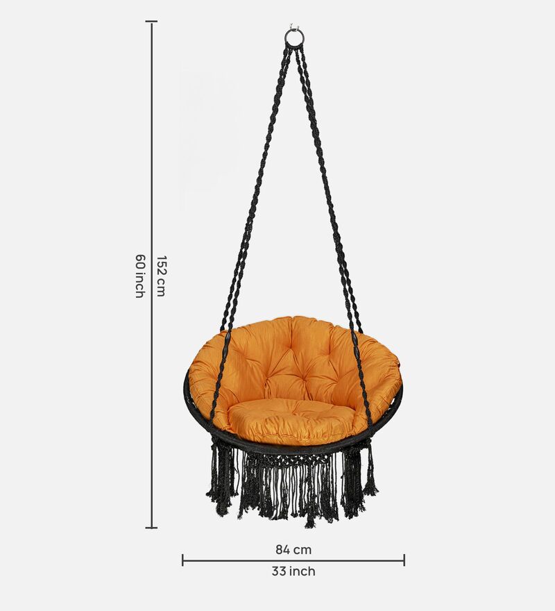 Buy Premium Fabric Swing in Orange with 4 Chairs by Patiofy Online ...