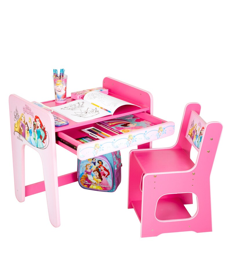 Buy Princess Theme Desk & Chair with Adjustable Height Feature by Yipi ...