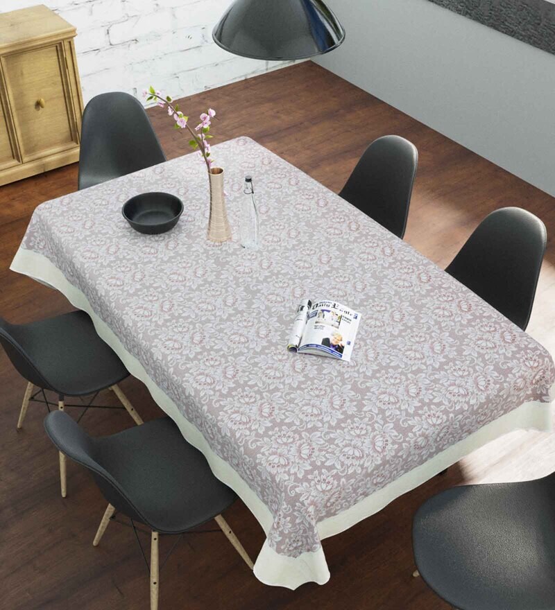 Buy Printed Brown PVC 90 X 60 Inch Table Cloth by Clasiko Online ...