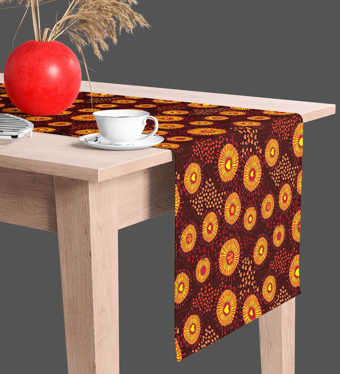 Buy Psychedelic Art Multicolor (84 x 12) Cotton Canvas Table Runner at ...