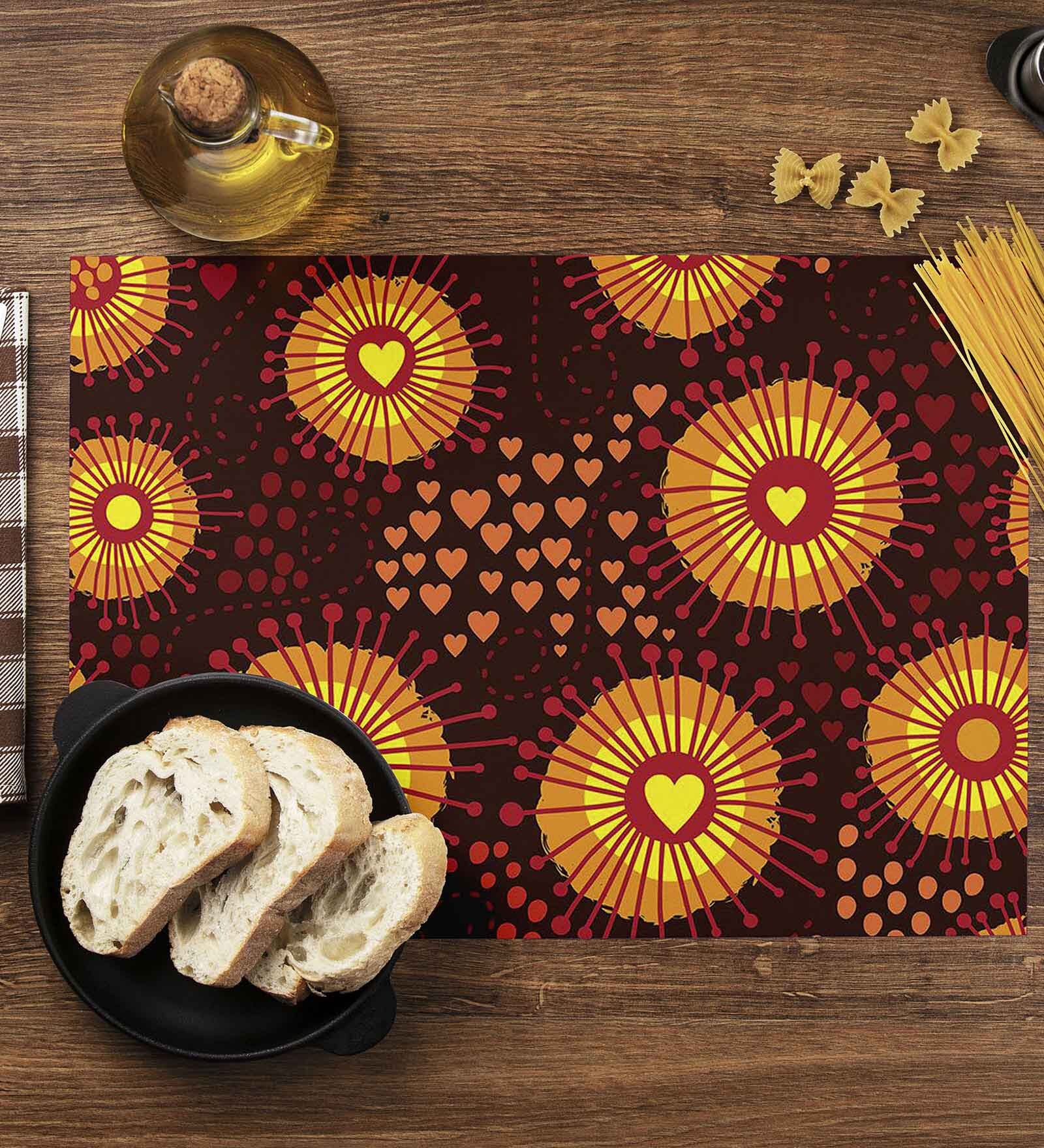 Buy Psychedelic Art Multicolor (18 x 12) Cotton Canvas (Set of 6) Table ...