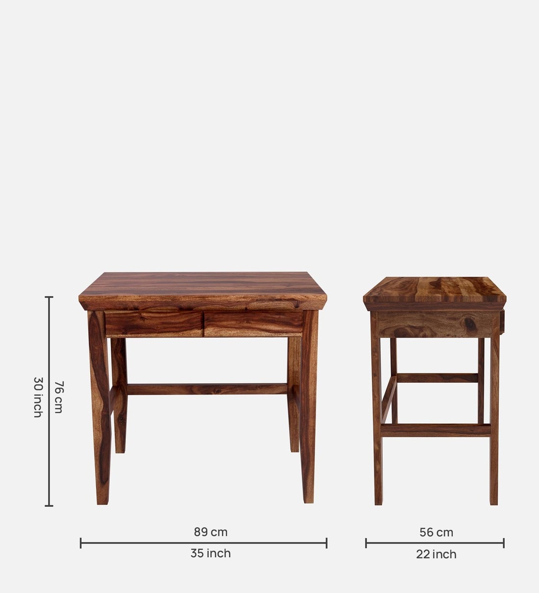 Buy Themar Sheesham Wood Writing Table In Provincial Teak Finish By ...