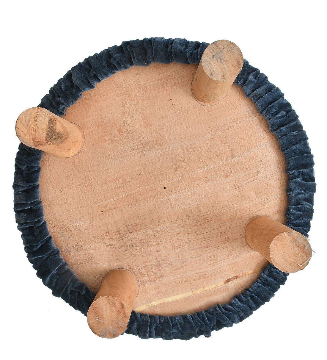 Buy Puffy Fabric Seating Stool in Blue Colour by Sheen decor Online ...