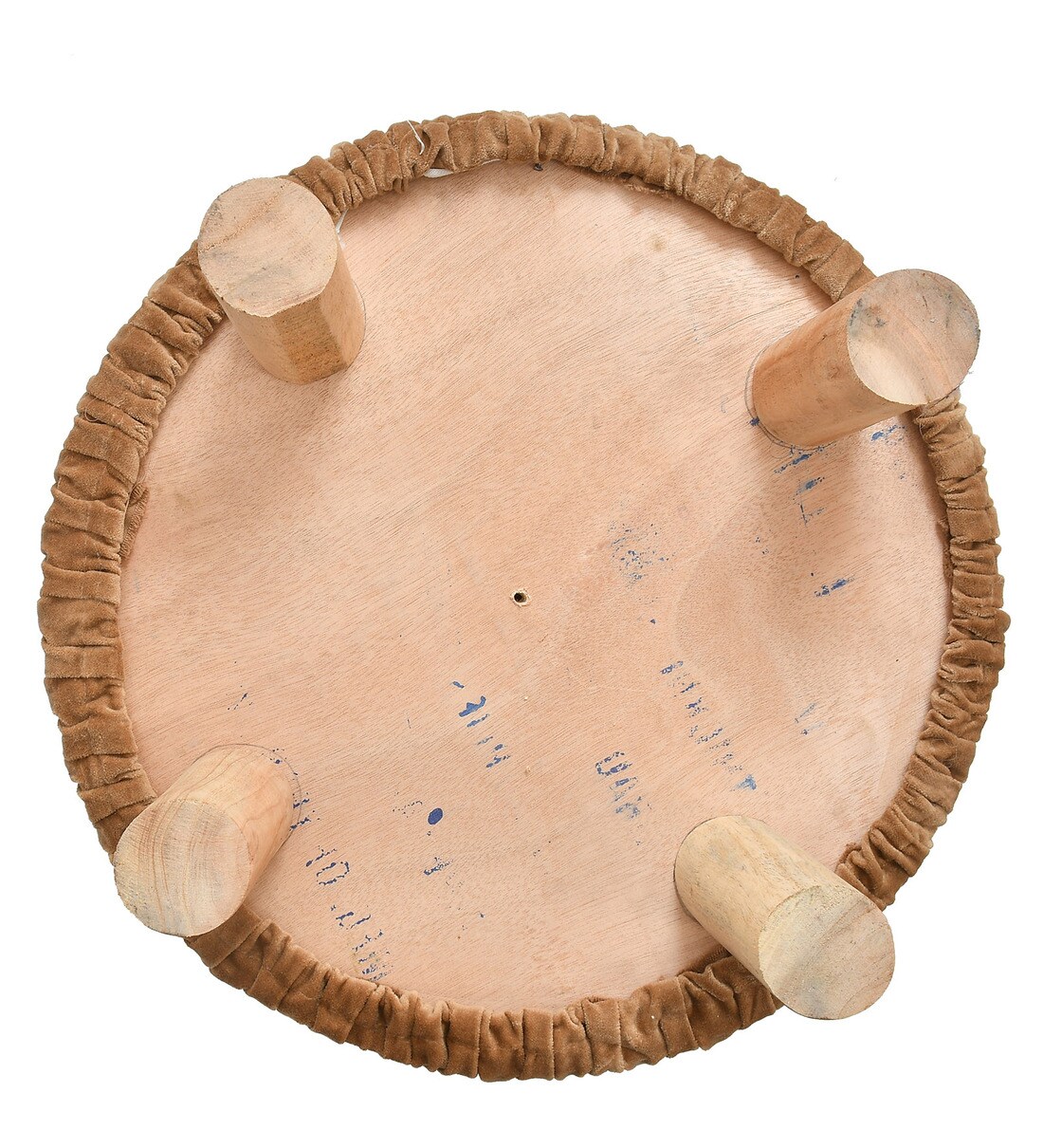 Buy Puffy Fabric Seating Stool in Brown Colour Online - Contemporary ...