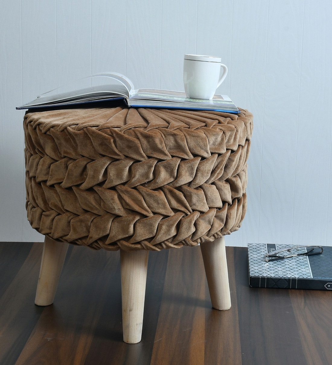 Buy Puffy Seating Stool In Brown Colour at 100% OFF by Sheen decor ...