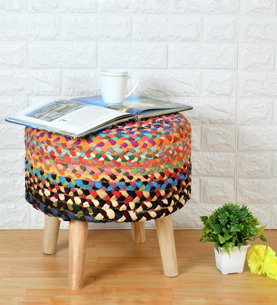 Buy Puffy Seating Stool In Multicolour Colour at 100% OFF by Sheen ...