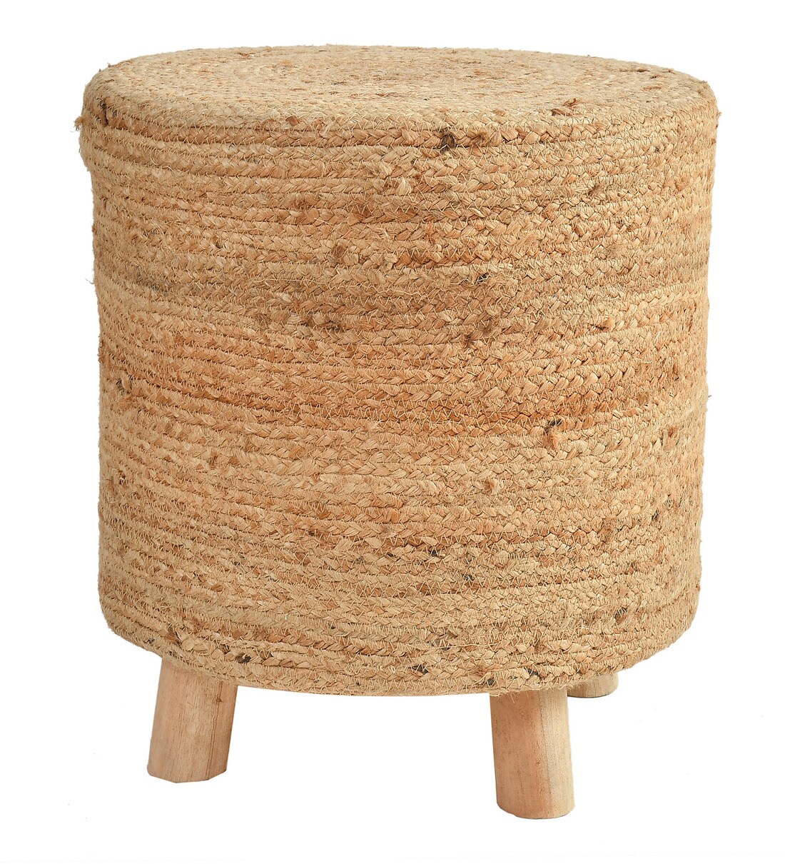 Buy Puffy Fabric Seating Stool in Natural Colour by Sheen decor Online ...