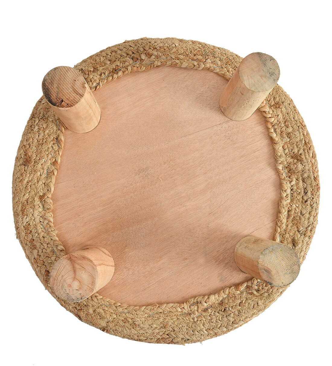 Buy Puffy Fabric Seating Stool in Natural Colour by Sheen decor Online ...