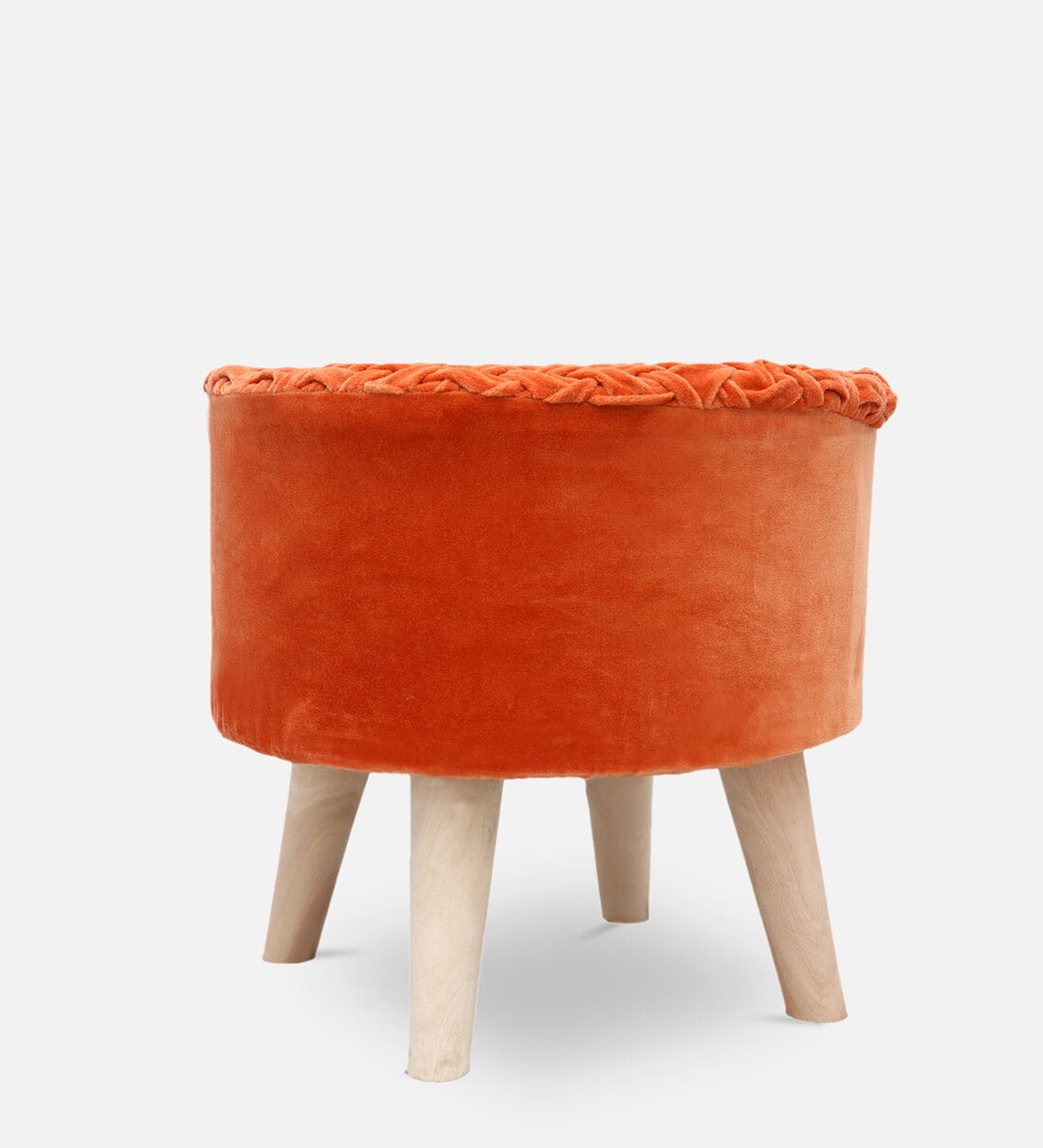 Buy Puffy Fabric Seating Stool in Solid Rust Colour Online ...
