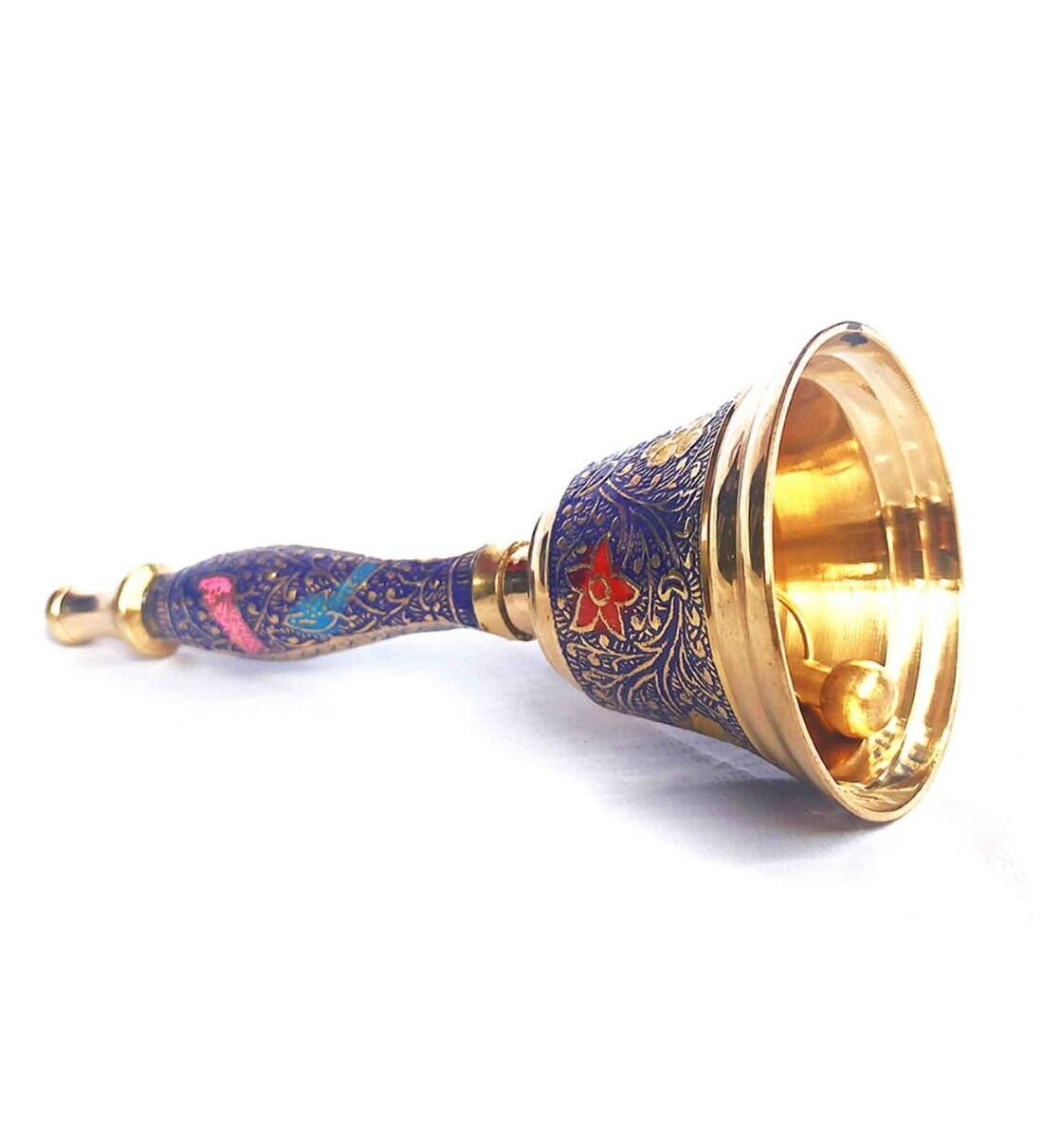 Buy Purple Brass Meenkari Work Bell with Handle by Wens Online - Bells ...
