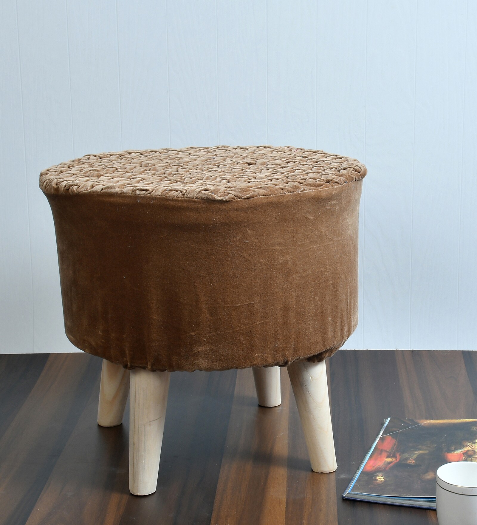 Buy Puffy Seating Stool In Brown Colour at 100% OFF by Sheen decor ...