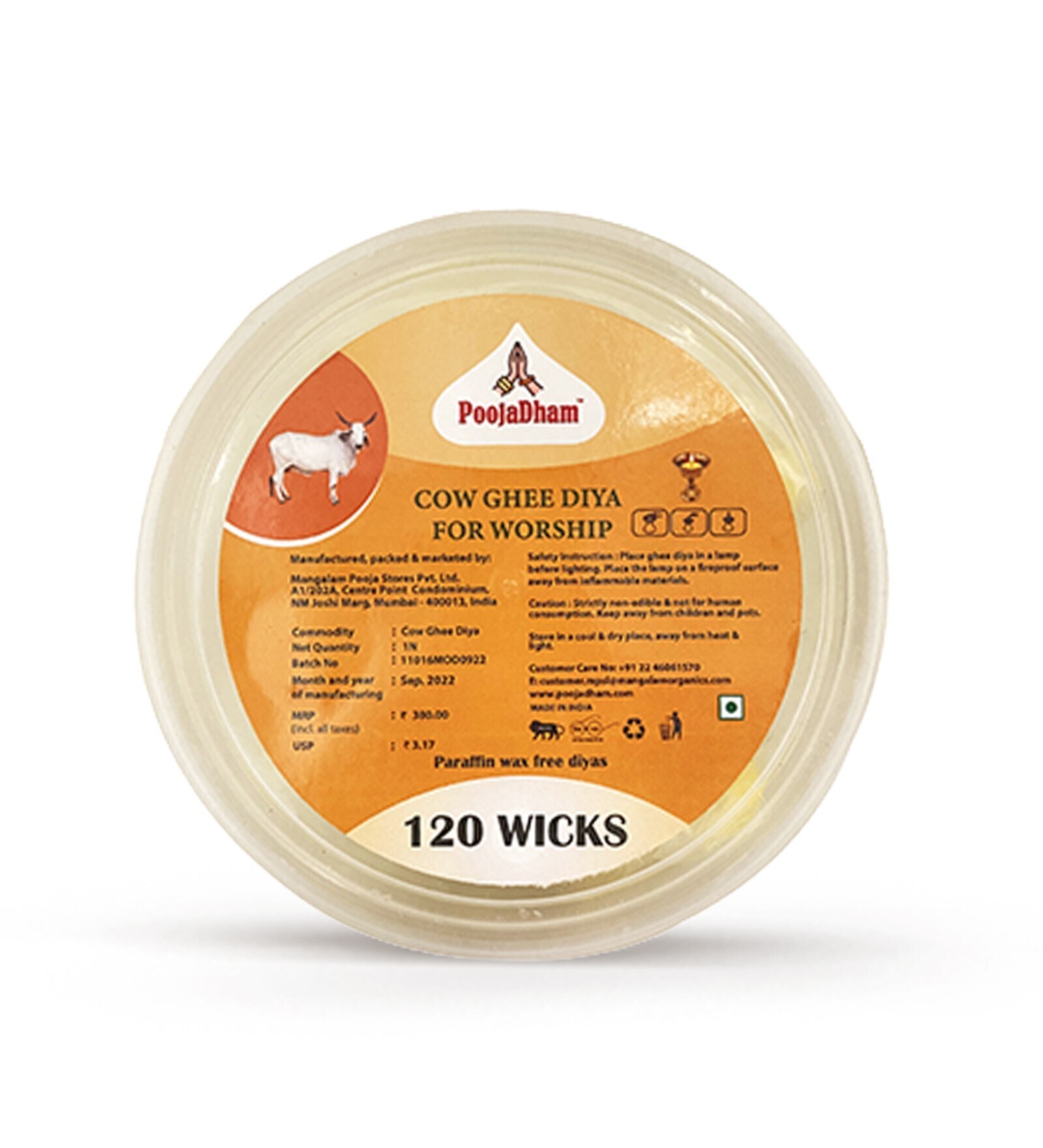 Buy Pure 120 Pieces Scented Cow Ghee Wicks at 25% OFF by Mangalam ...