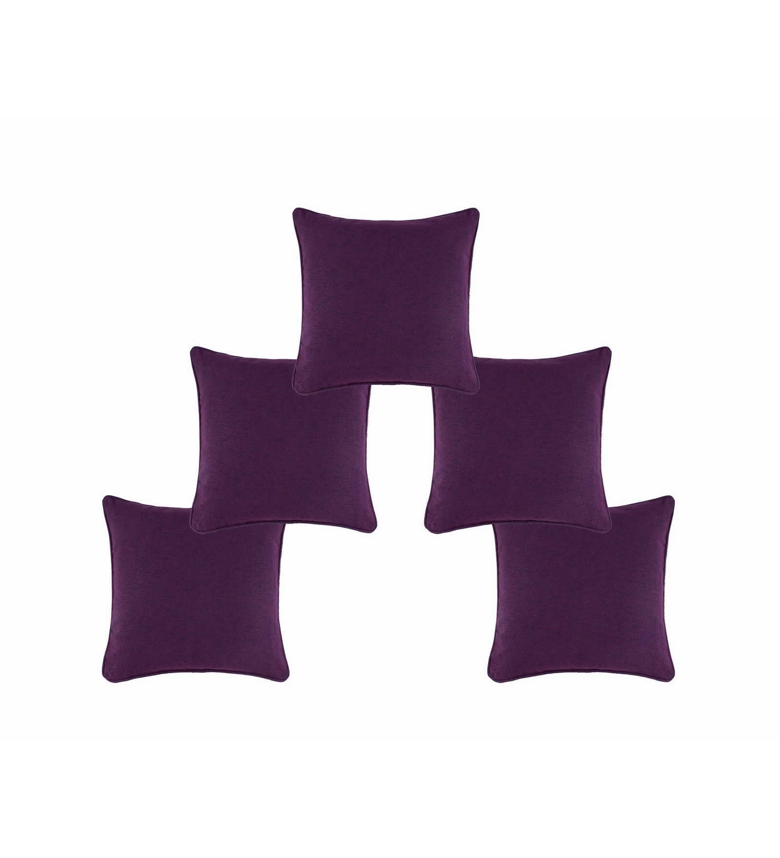 Buy Solid Cotton 12 x 12 inch Cushion Cover Set of 5 by Soumya Online ...