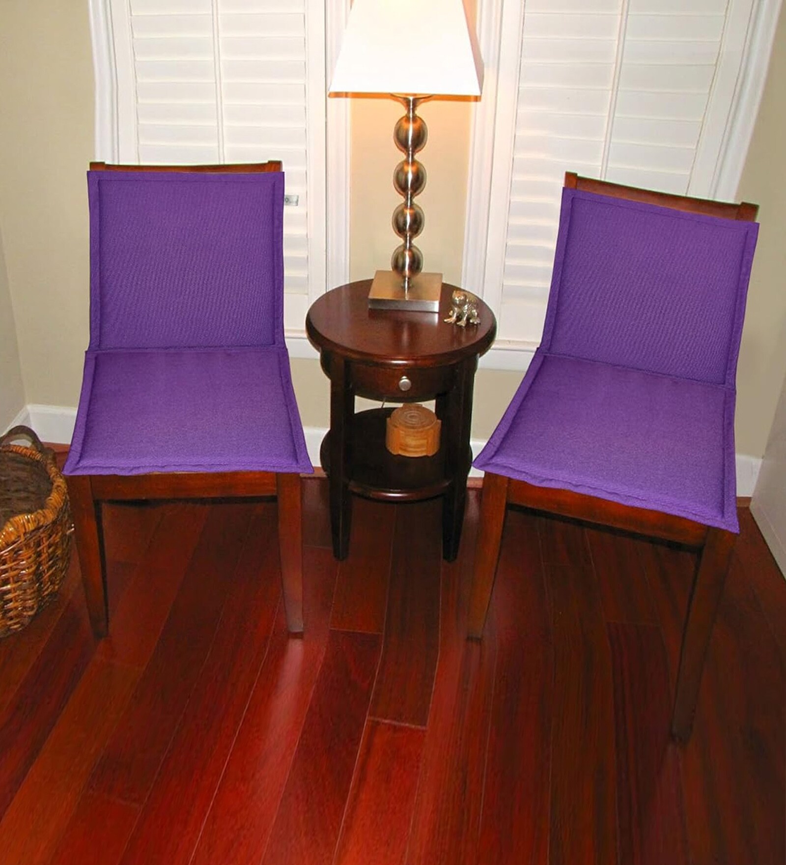 Buy Purple Polyester Solid 16x16 inches Chairpadss (Pack of 4) at 48% ...