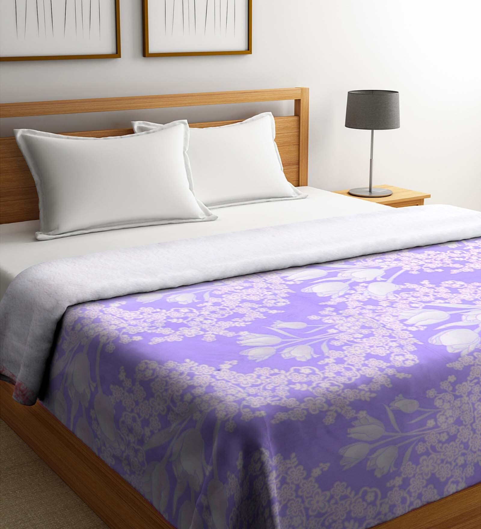 Buy Purple Wool 300 AC Room Double Bed Comforter by Klotthe at 70% OFF ...