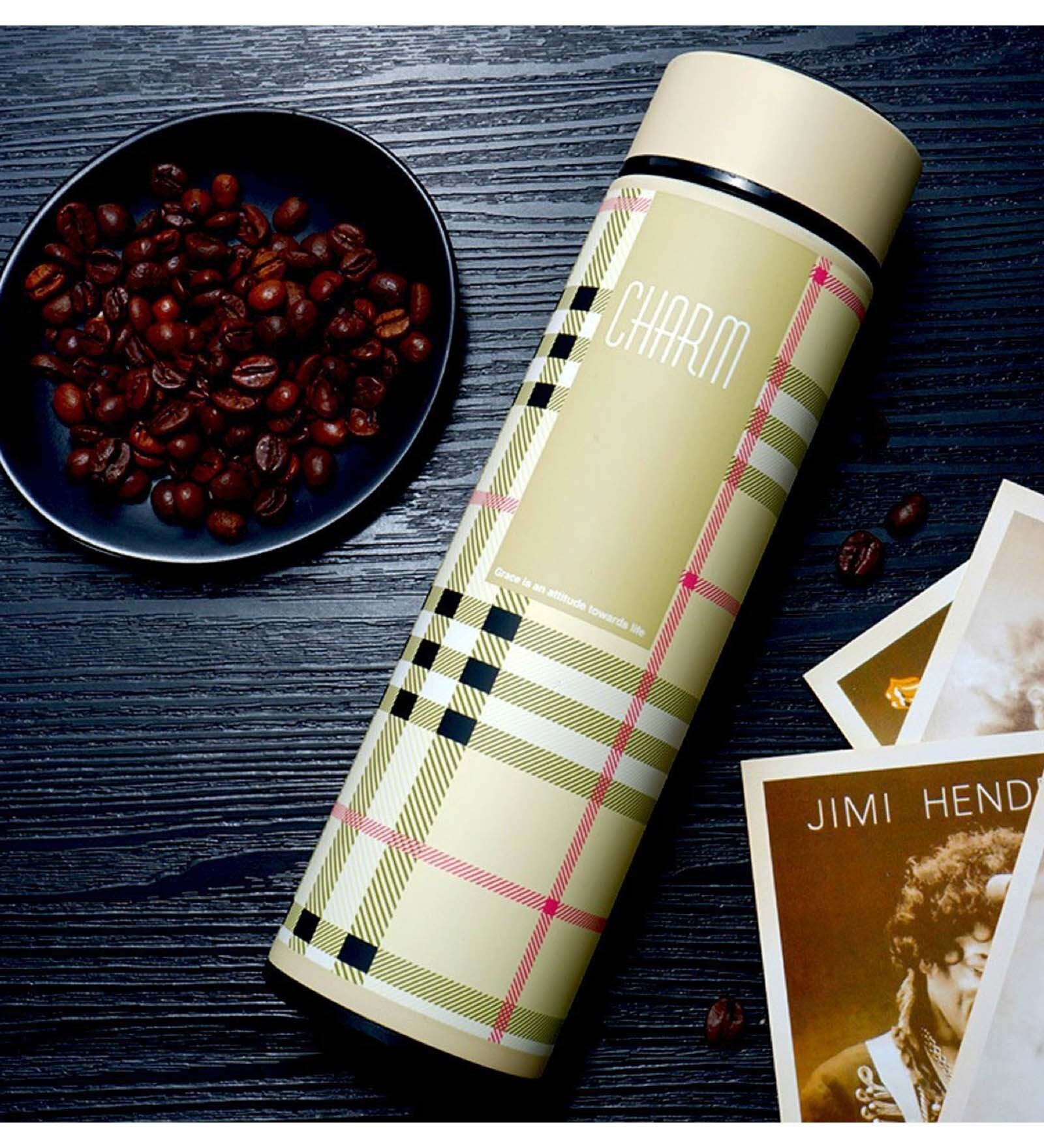 Buy Purplewood Double Wall Stainless Steel Beige Vaccum Flask Bottle ...