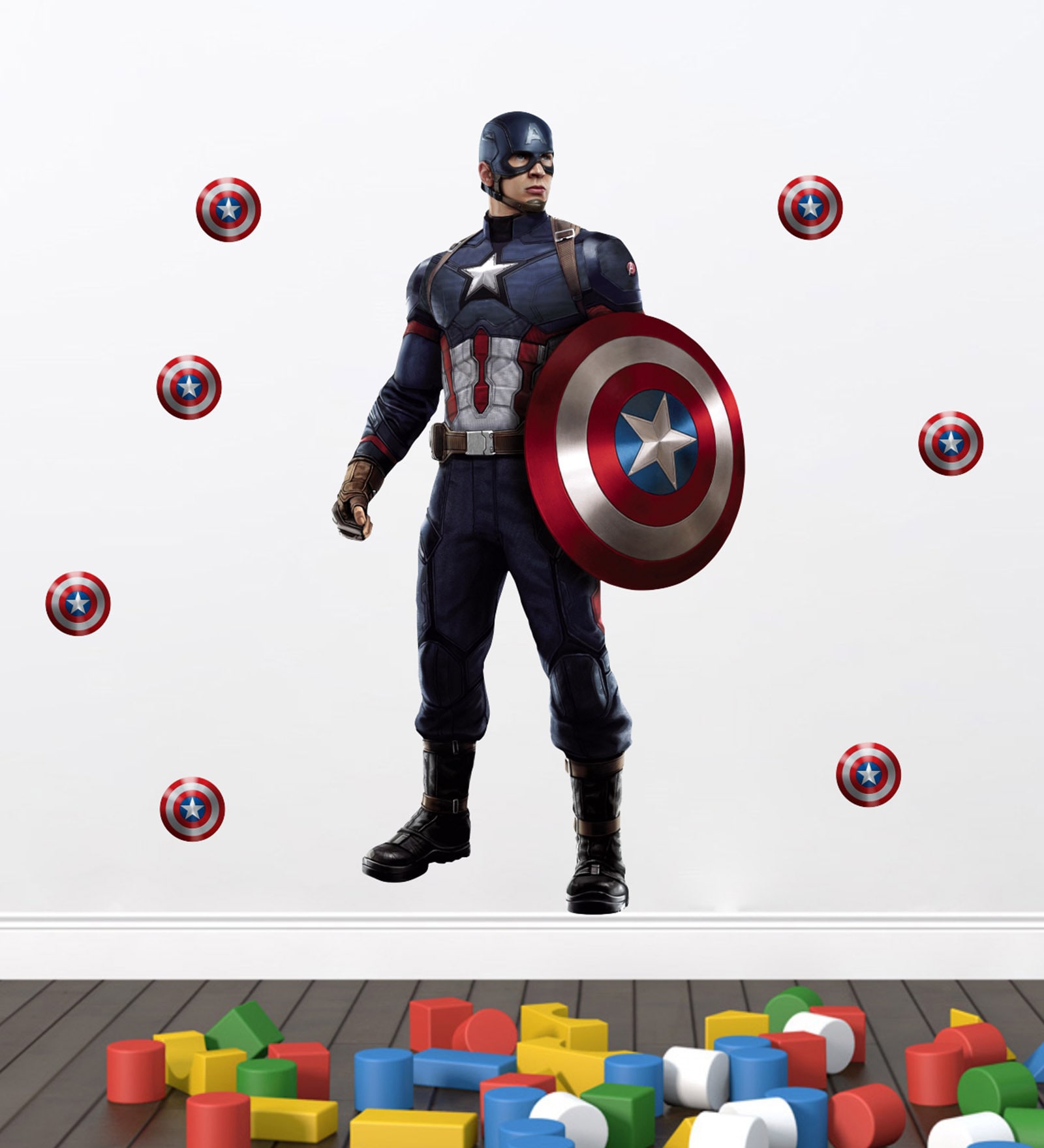 Buy PVC Vinyl Captain America Shield Wall Sticker by Decor Kafe at 38% ...