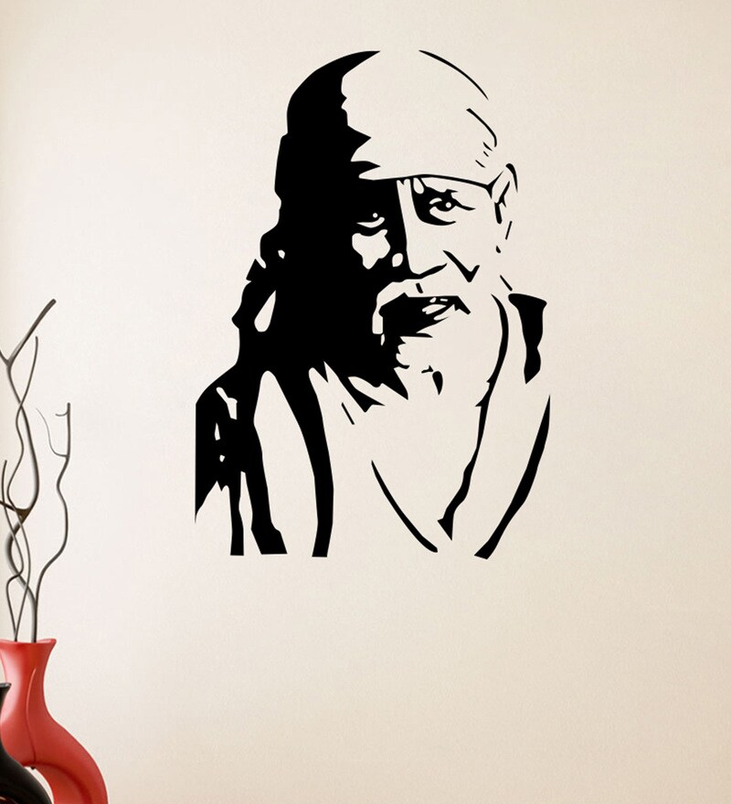 Buy PVC Vinyl Sai Baba Wall Sticker by Decor Kafe Online - Spiritual ...