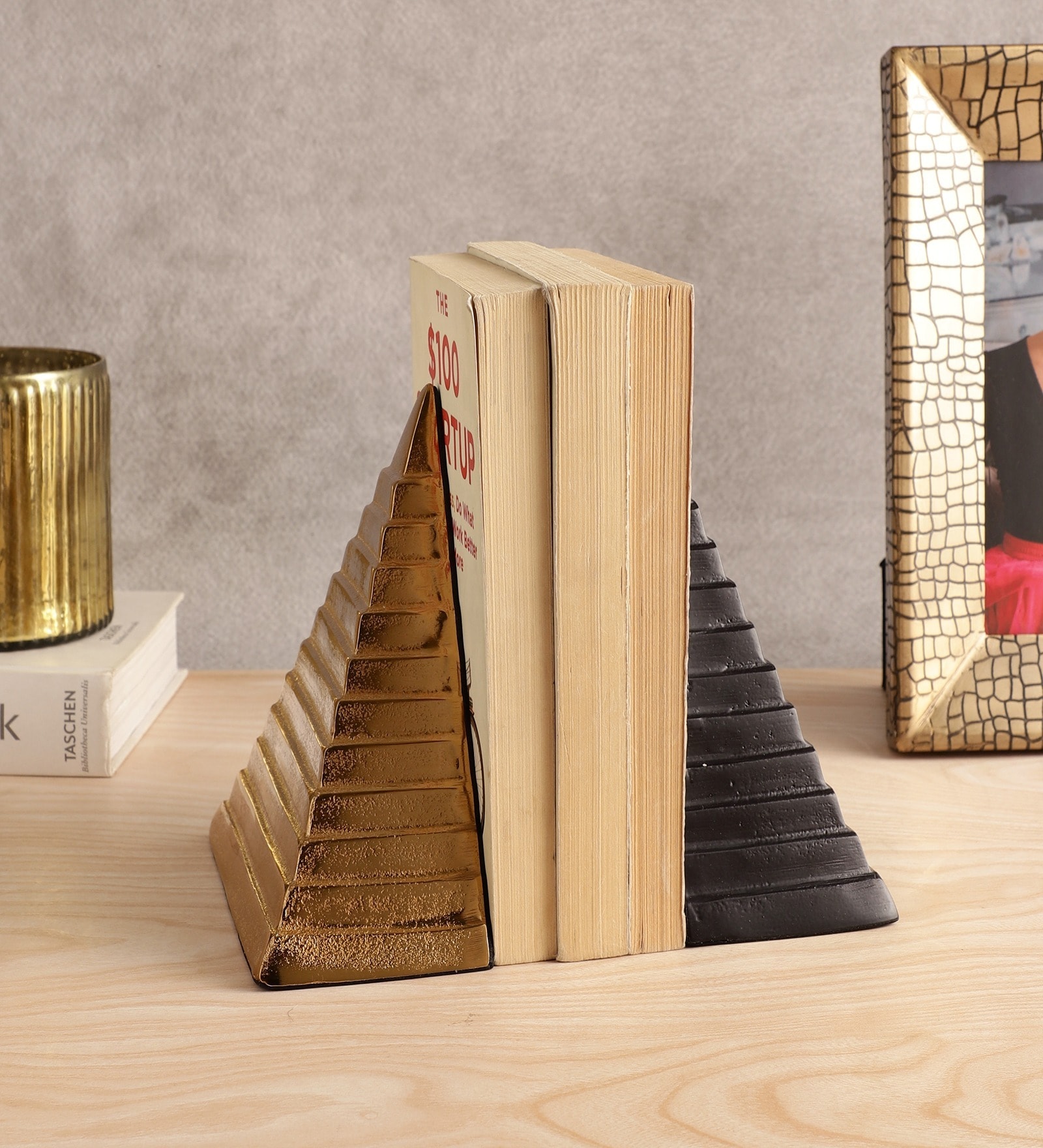 Buy Pyramidon Bookend Gold & Black at 25% OFF by De Maison Decor ...