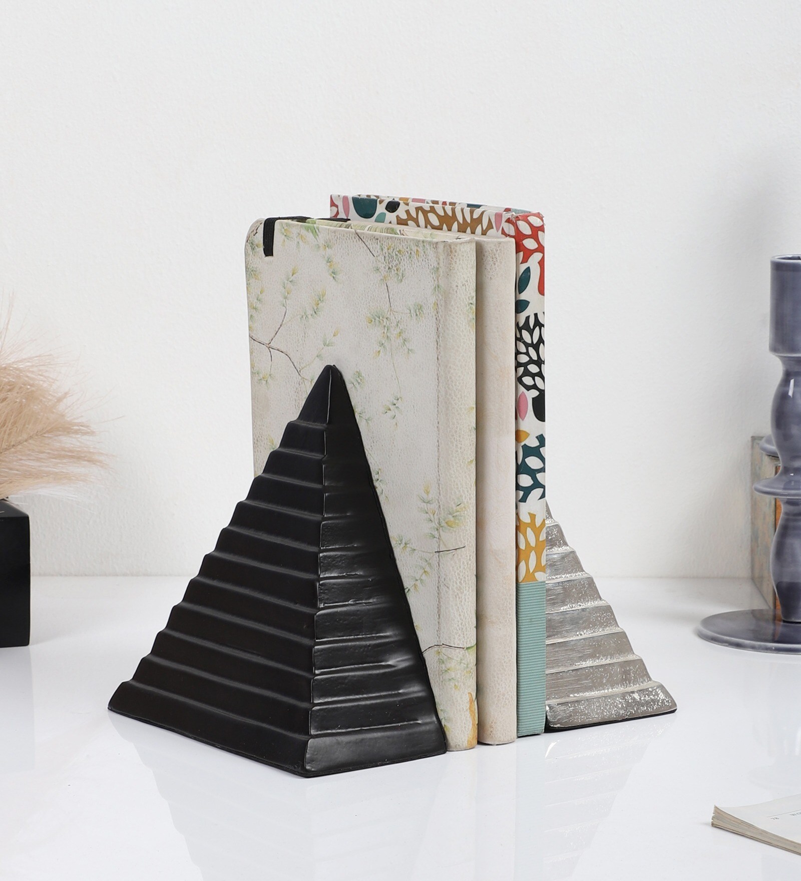 Buy Pyramidon Bookend Silver & Black at 25% OFF by De Maison Decor ...