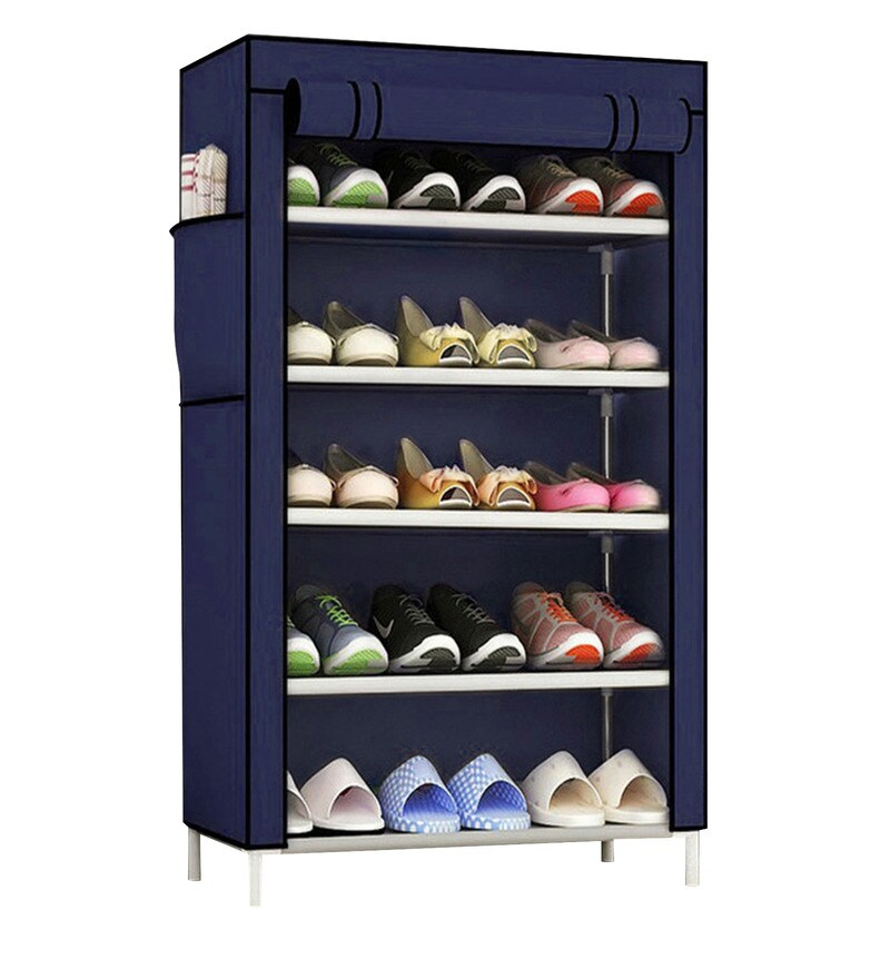 Buy Qida Collapsible Shoe Rack in Dark Blue Colour by DIY Furniture ...