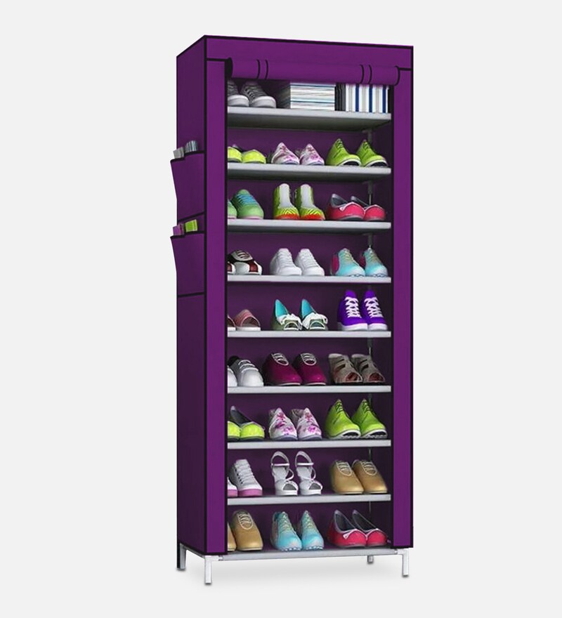 Buy Qida Collapsible Shoe Rack in Purple Colour by DIY Furniture Online ...