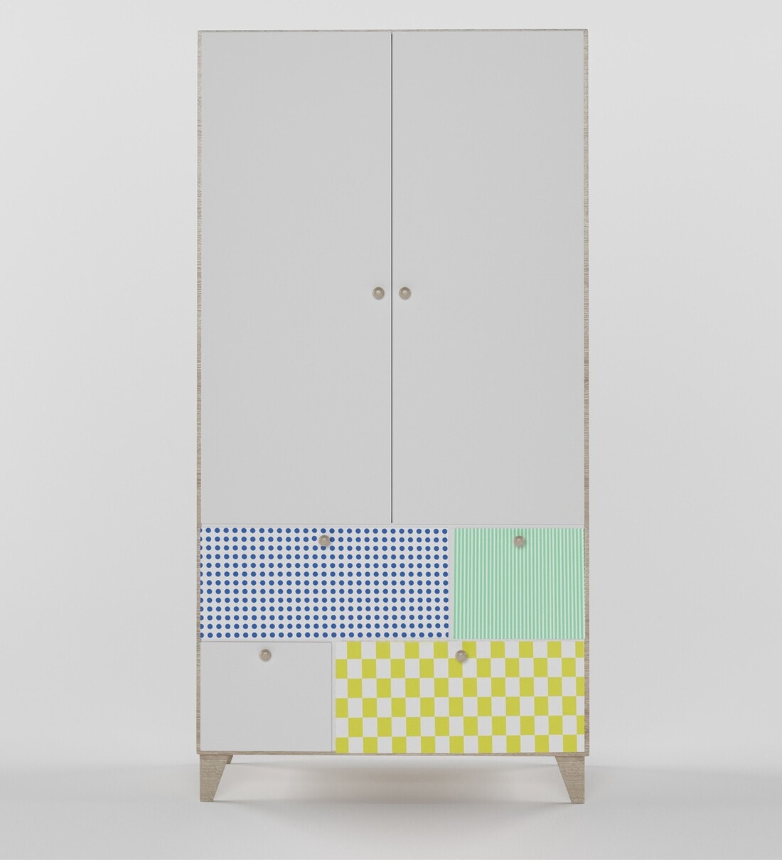 Buy Quirk Kids 2 Door Wardrobe in White & Multi Finish at 29% OFF by ...
