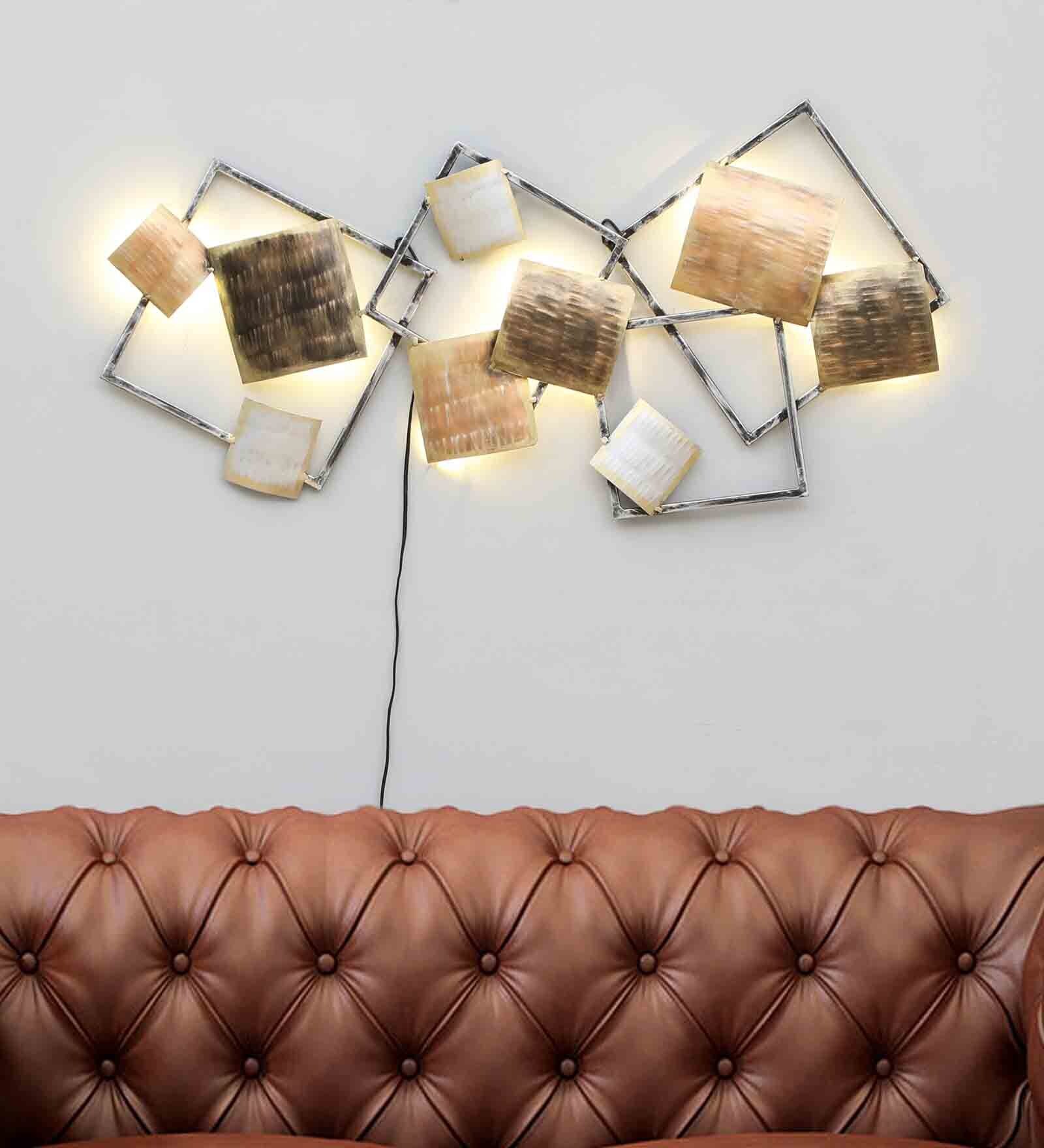 Buy Quadrox Abstract Metal Wall Art with LED in Multicolour at 43% OFF ...