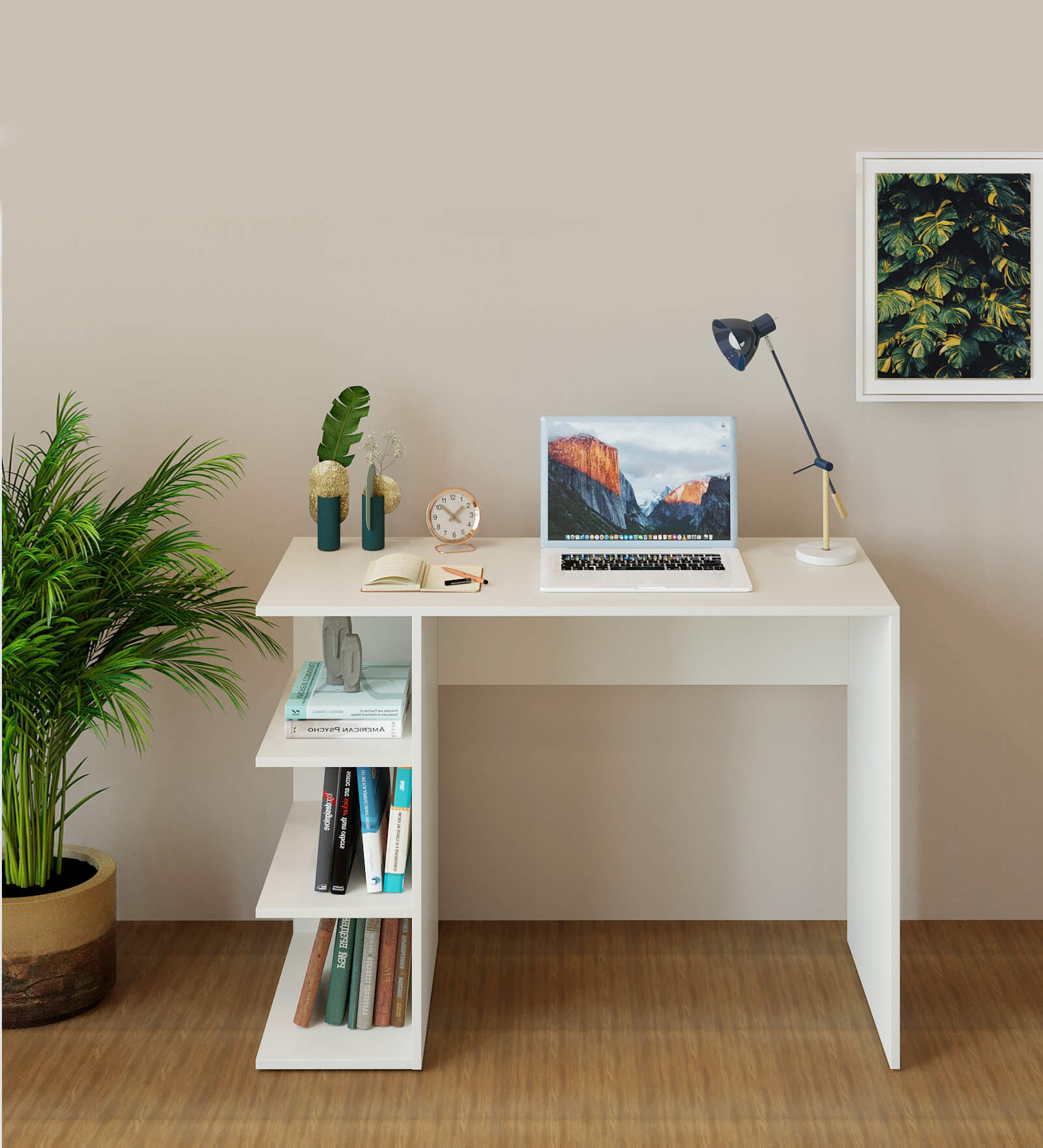 Buy Qualish Study Table In Frosty White Finish at 46% OFF by Burlyworth ...