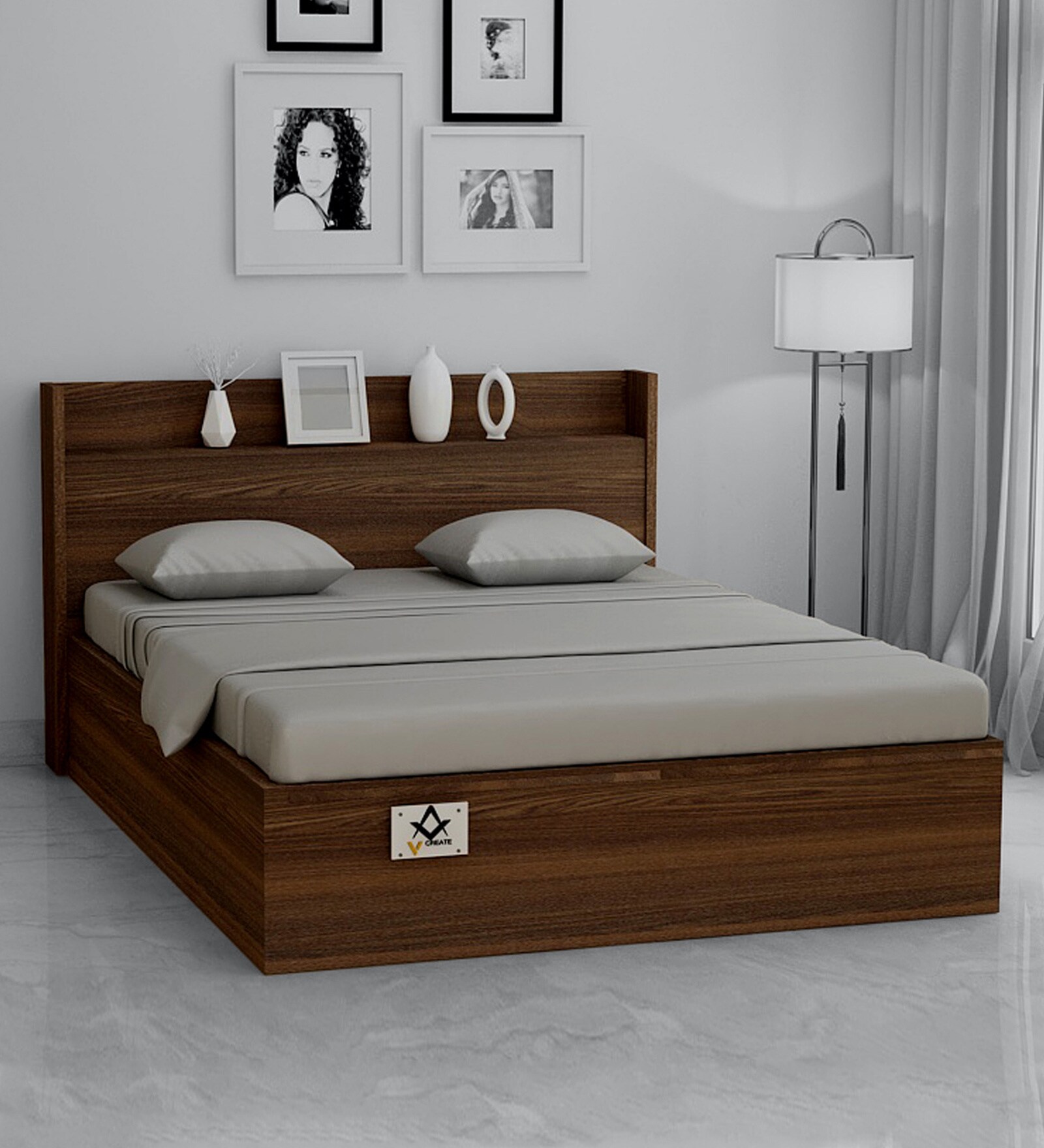 Buy Driger Queen Size Bed in Rolex Dark Finish with Box Storage at 30% ...