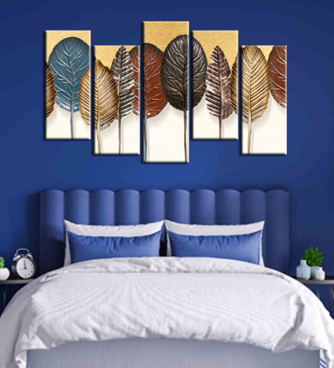 Buy Radha Krishna Wall Mdf Art Panels Set of 5 Frames By DecoreMantra ...