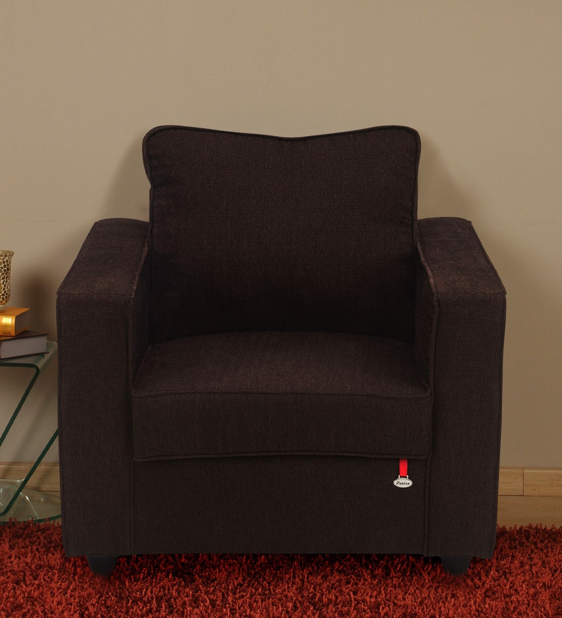 Buy Ralph One Seater sofa in Cofee Brown Colour by Durian Online - 1 ...